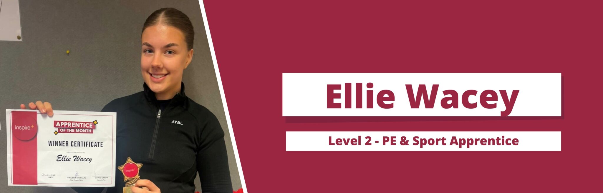 Ellie Wacey - Apprentice of the Month - January 2023 - Inspire+